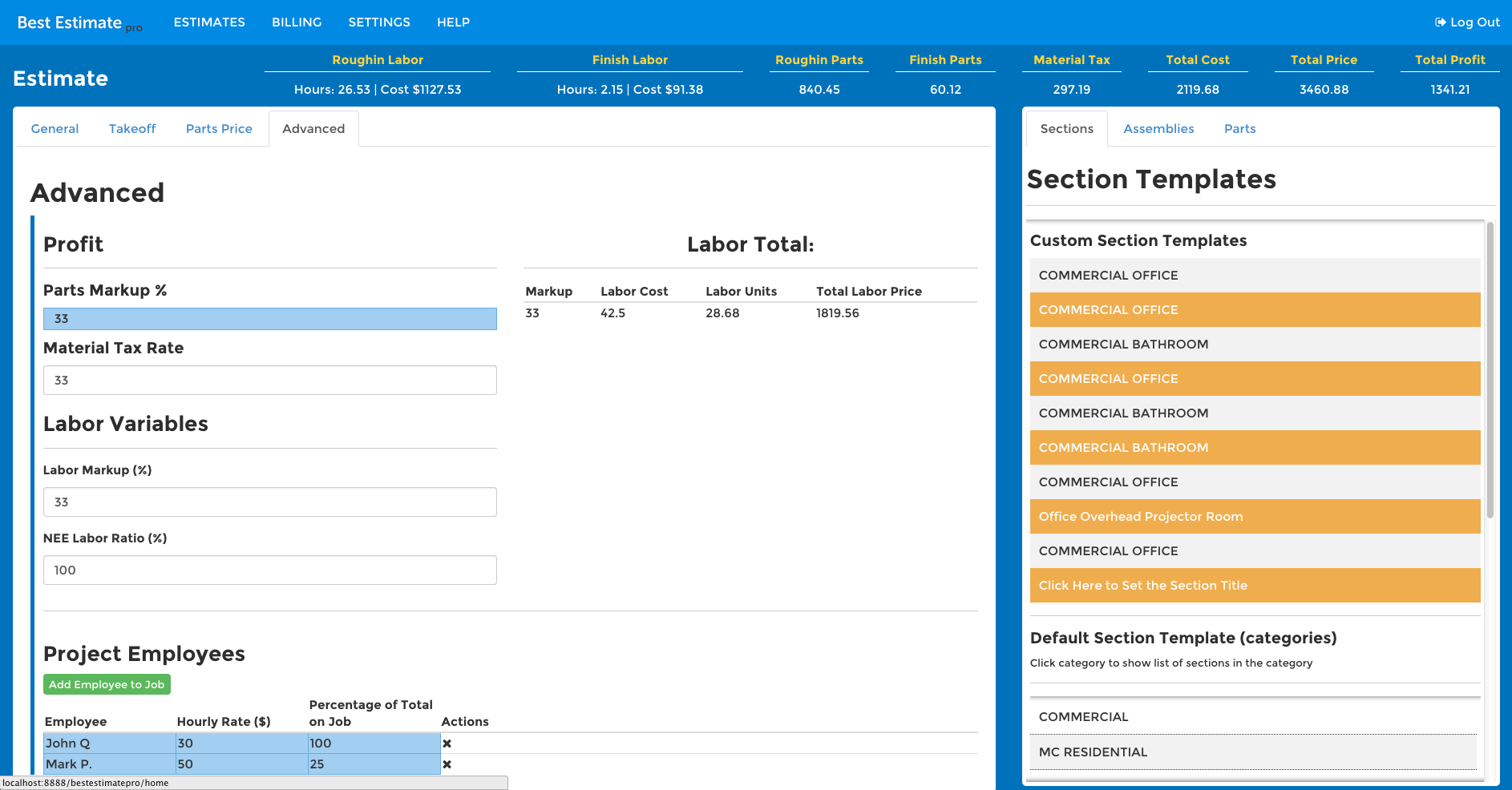 Check out the features of Best Estimate Pro electrical estimating software